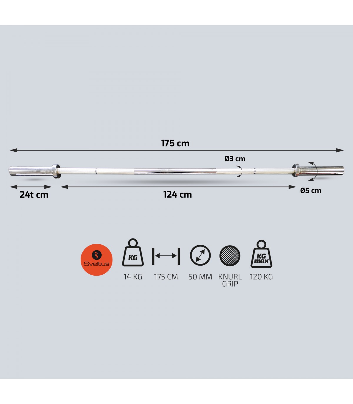 Barre de training 14 kg – Barre courte 175 cm pour musculation et ...